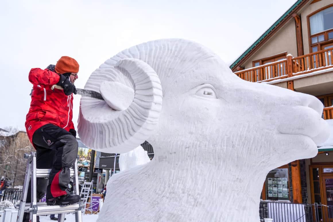 Teams of world-class carvers create frosty masterpieces during Banff's ...
