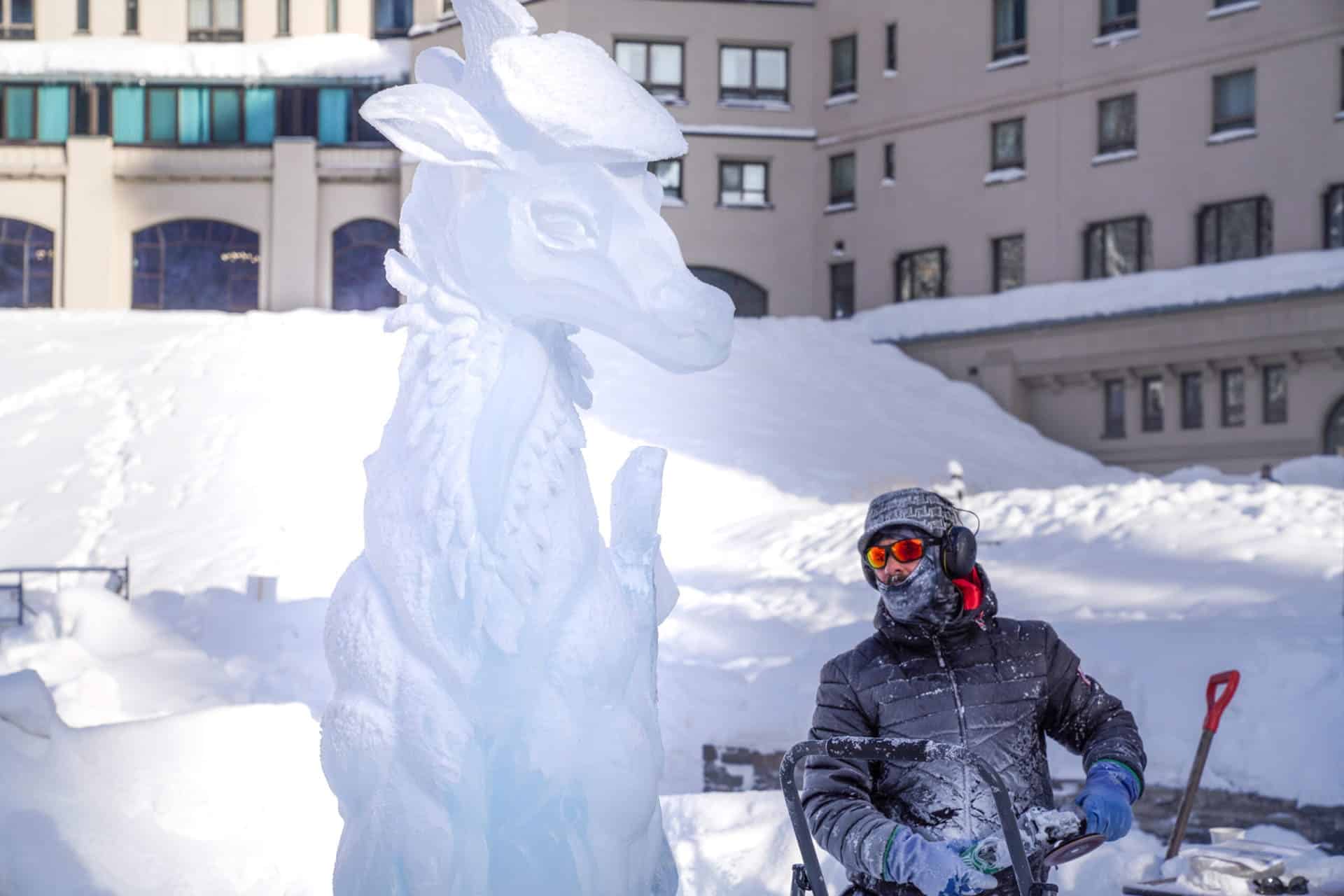 Teams of world-class carvers create frosty masterpieces during Banff's ...