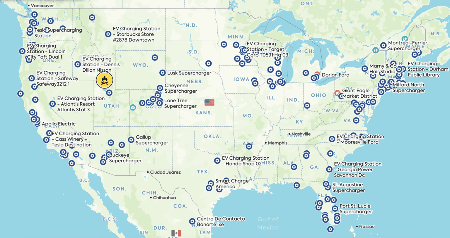 How to find EV charging stations on a road trip - Roadtrippers