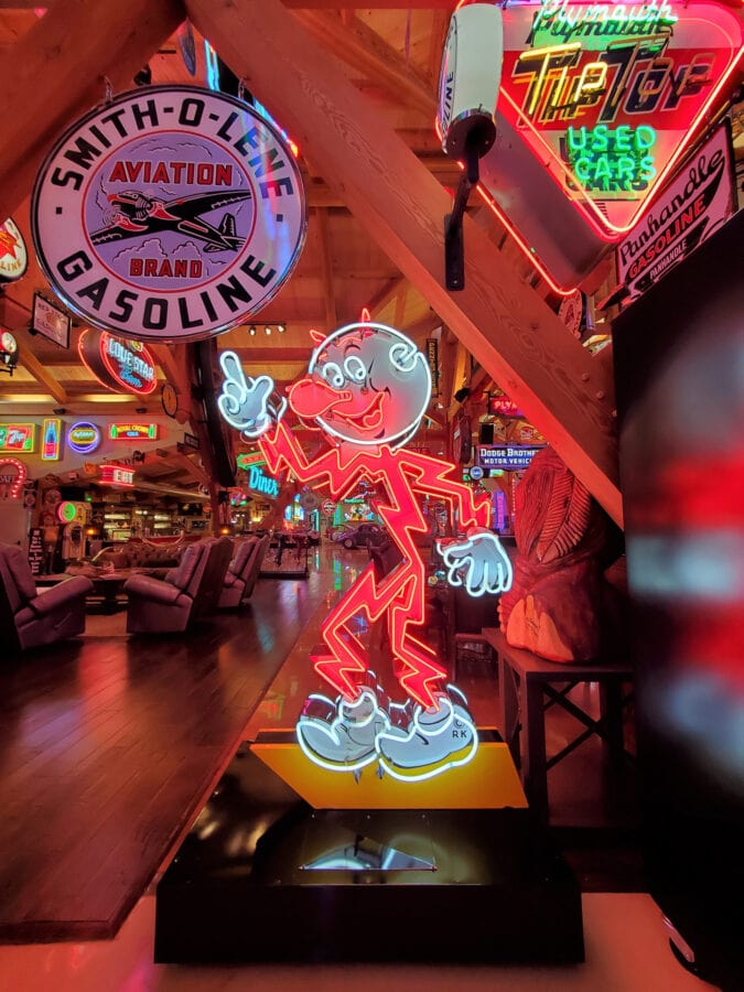 Hemi Hideout is a supercharged collection of neon signs, muscle cars ...